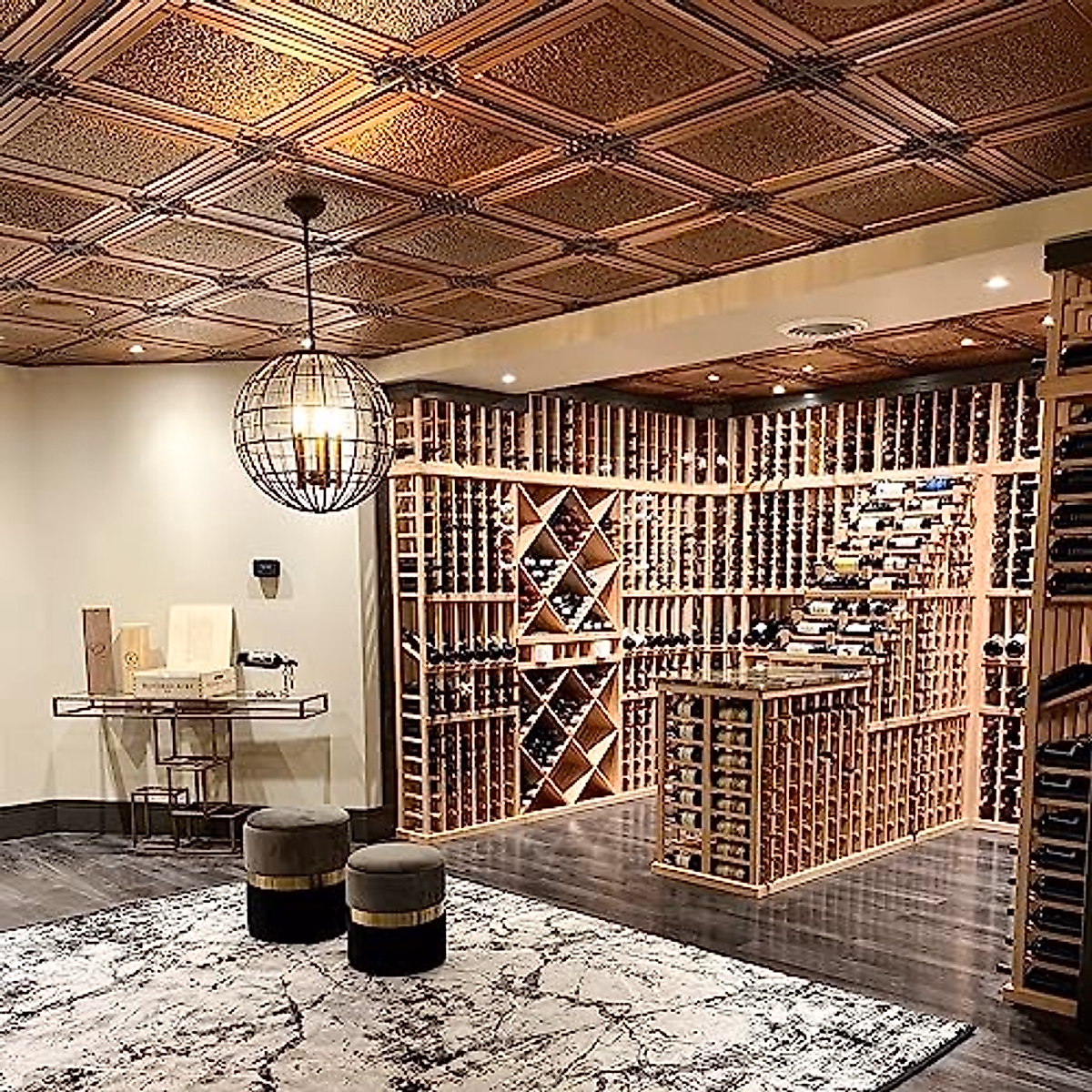 From Plain To Beautiful In Hours 209 Deco Corners PVC 2' x 2' Lay-in or Glue-up Ceiling Tile, Pack of 10, Antique Copper, 10 Piece