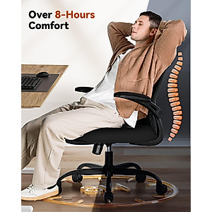 CAPOT Ergonomic Office Chair 350lbs Capacity - 3.9-inche Cushion and Tall Back Computer Desk Chair Breathable Mesh - Comfortable Swivel Office Chair with Adjustable Lumbar Support