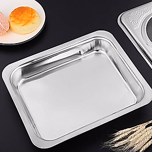 Cold Food Buffet Buffet Food Warmer Thickened Stainless Steel Chafing Dish with Lid Temperature Maintenance Food Holder Warmer Tray for Catering Buffet Kitchen Party Dining Buffet Server