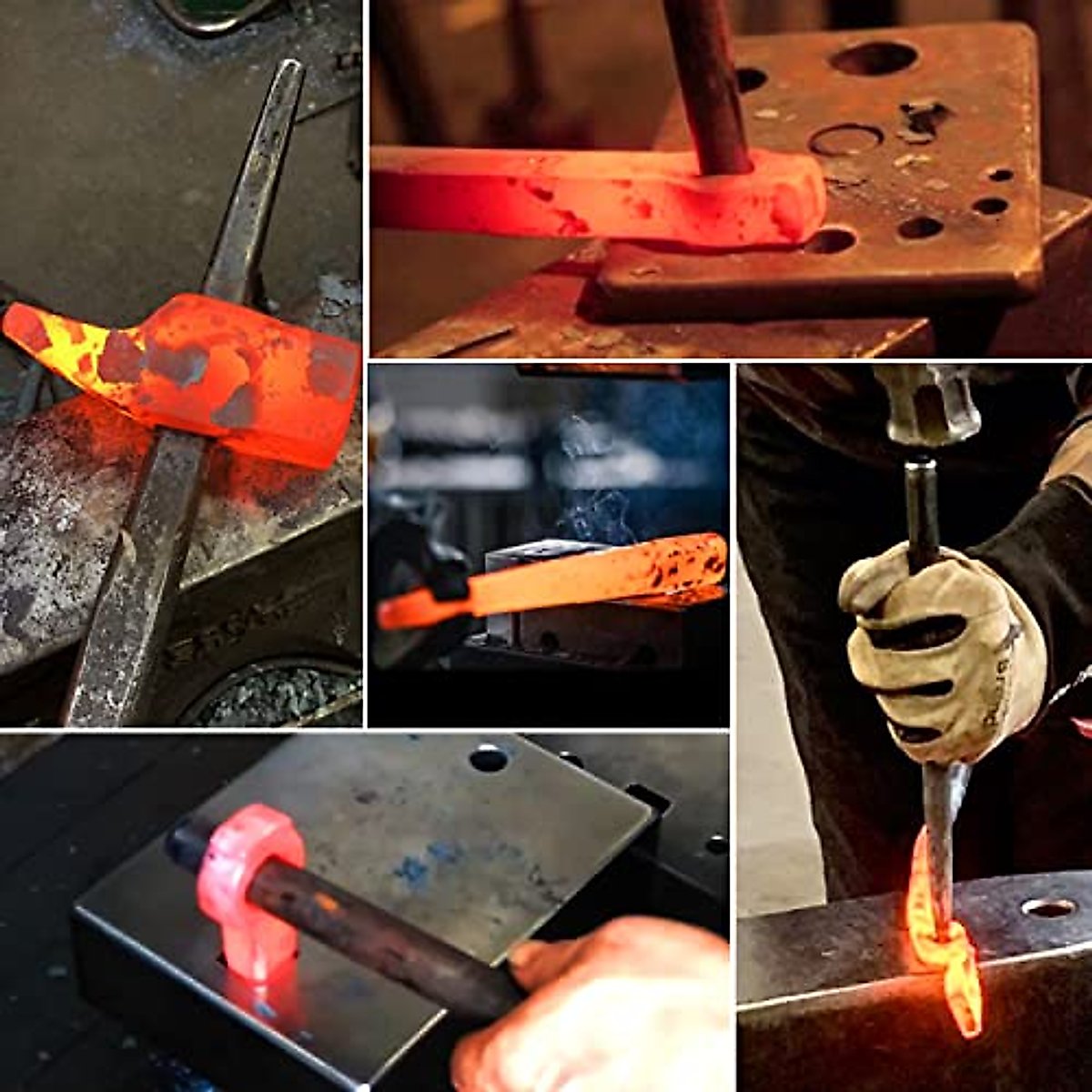 Blacksmith Drift Kit Blacksmith Hammer Eye Drift Tool Set Includes Knifemakers Tomahawk, Large Hammer and Mouse Axe Drift, Blacksmith Forging Tools, 3PCS