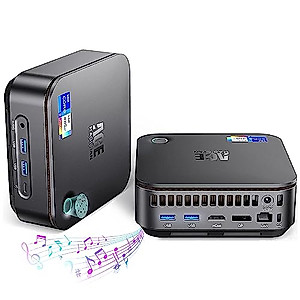 Mini PC with Speaker, Intel i7 11390H(4C/8T, up to 5.0GHz) 16GB DDR4 512GB NVME SSD, Micro Desktop Computer Support 8K UHD/WiFi 6/BT5.2/USB-C, Small PC Windows 11 Pro with Fingerprint Login