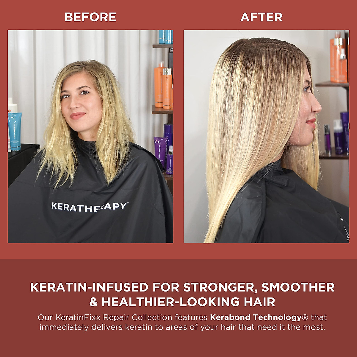 KERATHERAPY Keratin Infused KeratinFIXX Repair Shampoo, 33.8 fl. oz., 1000 ml - Repair Shampoo for Dry, Damaged or Frizzy Hair with Caviar Extract, Argan Oil & Kerabond Technology to Repair Breakage