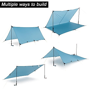 Camping Tarp, Waterproof Picnic Mat, Tent Footprint with Drawstring Carrying Bag for Picnic, Hiking 118x118 (Green)