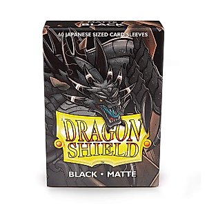 Arcane Tinman Dragon Shield Japanese Size Sleeves – Matte Black 60CT - Card Sleeves Smooth & Tough - Compatible with Pokemon, Yugioh, & More – TCG, OCG,ART11102