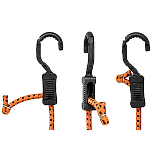 Kotap MABC-24 All- Purpose Adjustable Bungee Cords with Hooks, 24-Inch, Orange/Black, 10 Count