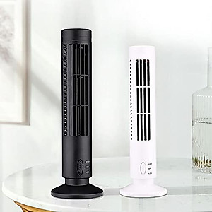 Tower Electric Fan - USB Bladeless Fan Mini Vertical Air Conditioner, Household Humidification Cooling Fan, Porsable Desktop Fan, Air Circulation Coolers for Home Office Bedroom, Black