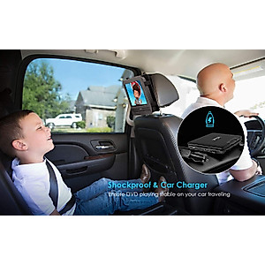 ieGeek Portable DVD Player 12.5", with 10.5" HD Swivel Screen, Car Travel DVD Players 5 Hrs Rechargeable Battery, Region-Free Video Player for Kids Elderly, Remote Control, Sync TV, USB&SD, Black