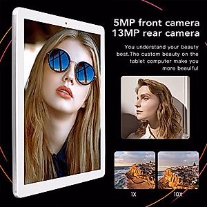HD Tablet, 6GB RAM 128GB ROM 13MP Camera 100240V 8800mAh Battery Silver Home Tablet (US Plug)