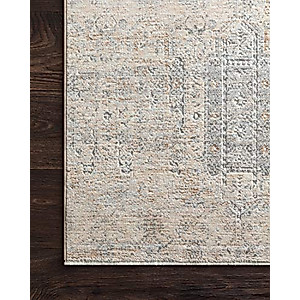 Loloi Pandora Collection Distressed Persian Vintage Area Rug, 2'0" x 3'4", Ivory/Mist