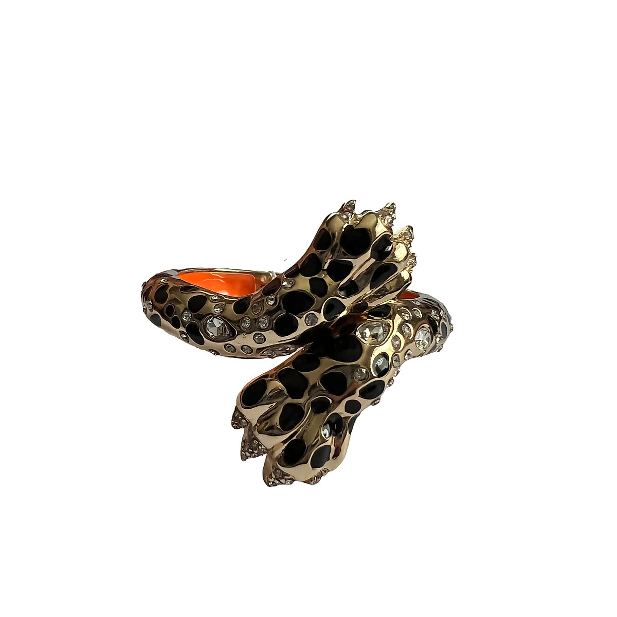 Betsey Johnson Gold Tone True Leopard Claw Hinge Bangle Bracelet Valentine Great Gift Christmas Gift Idea Mother's Day Valentine's Day Present XMAS Easter