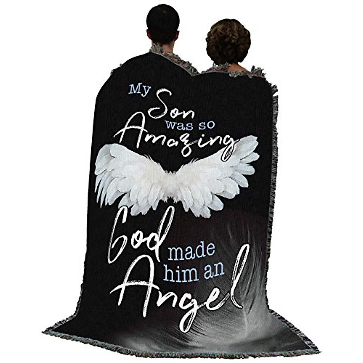 My Son was So Amazing God Made Him an Angel Blanket - Sympathy Bereavement Gift Tapestry Throw Woven from Cotton - Made in The USA (72x54)