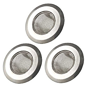 Arology 3 PCS Kitchen Sink Strainer - Stainless Steel Mesh, Large Wide Rim 4.5" Diameter, Rust-Free, Prevent Clogging, Perfect for Garbage Disposals