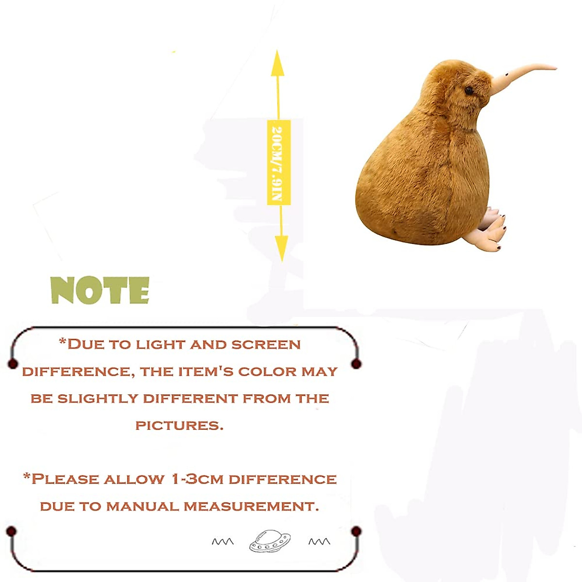 CHELEI2019 7.9" Kiwi Bird Stuffed Animal Plush Cute Hugging Pillow Soft Toy,Gifts for Kids