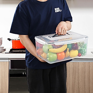 Doryh 14.5 L Clear Storage Bin with Sealed Lid, 4 Packs Plastic Airtight Food Storage Box