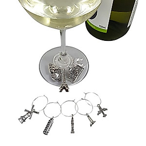 Palm City Products Deluxe Wine Charm Set – 28 Pieces Total includes Beach, Wine Lover, and World Traveler Themes