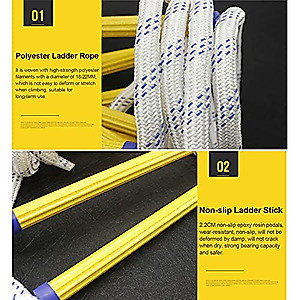 Home Rope Ladder,Emergency Ladders Emergency Fire Escape Ladder Nylon Escape Ladders Safety Ladder Home with Hooks/6M