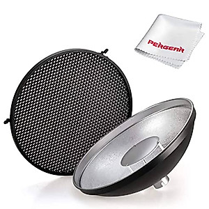Godox AD-S3 Beauty Dish Reflector with Honeycomb Cover for Godox AD200PRO AD200 Pocket Flash Godox AD180 AD360 AD360II Flash Speedlite - Including Cleaning Kit