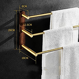 Prylio Towel Bar for Bathroom 304 Stainless Steel Multilayer Towel Rack Wall Mounted Towel Rail 3 Bars Bath Towel Holder for Bathroom and Kitchen Towel Rack (Size : 38cm)