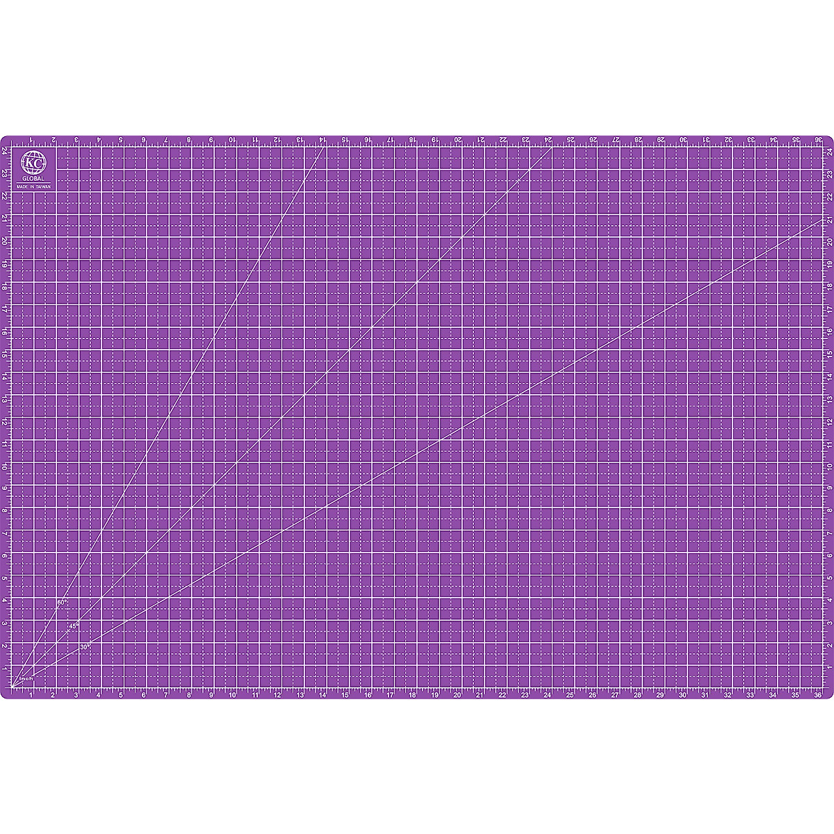 KC GLOBAL A1 (38"x26") Professional Grade Self-Healing Cutting Mat (Purple) - Odor-Free, Reversible, Eco-Friendly, Durable Bright Surface. Premium Desk Mat for Crafters, Quilters, and Hobbyist