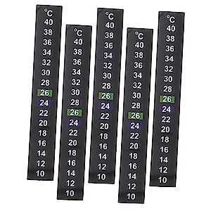 FUOYLOO Digital Thermometer 5 Pcs Fish Tank Temperature Sticker Fish Tank Digital Adhesive Stickers Fish Tank Sticker Sticker Strip for Fish Tank Liquid Crystal Number Stickers