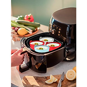 KTZCTPCA 9Pcs Silicone Air Fryer Egg Mold, Reusable Nonstick Egg Bites Pan Alternative, Egg Boiler Mold Cup, BPA Free, Dishwasher Safe Poached Egg Cups for Microwave Air Fryer Stovetop Egg Cooking