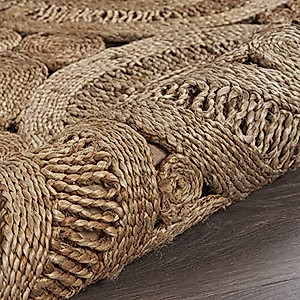 LR Resources Jute LR12031-NAT40RD Natural Round X 4 ft Indoor Area Rug, 4' x 4'