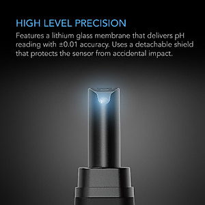 AC Infinity Replacement Probe for pH Meter PRO Kit, Measures Acidity, Alkalinity, and Temperature with ±0.01 pH Accuracy, for Water Hydroponics Plants, Gardening, Aquariums, Swimming Pools