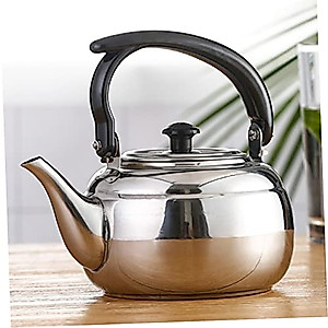 FUNOMOCYA Stainless Steel Teapot Espresso Maker Household Water Kettle Convenient Camping Water Boiler Japanese Tea Kettle Insulated Teapot Stove Kettle Stainless Silver