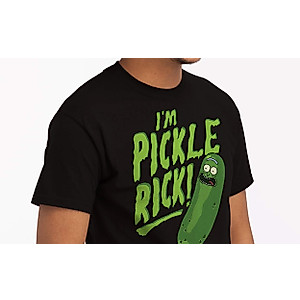 Ripple Junction Rick and Morty Men's Short Sleeve T-Shirt Pickle Rick Medium Black