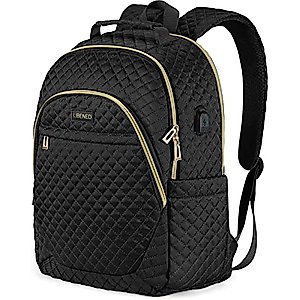 Backpack for Women, Laptop Backpack for 15.6 Inch, Lightweight Small Casual Daily Travel Backpack for Ladies Teen Girls, Waterproof Stylish Daypack Purse Shoulder Bag with USB Charging Port, Black