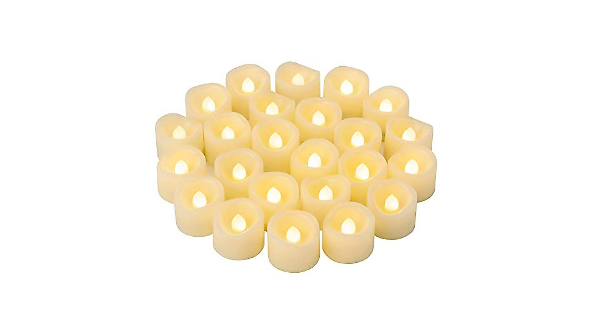 CANDLE IDEA 24 PCS LED Flameless Flickering Tea Lights for Home & Events