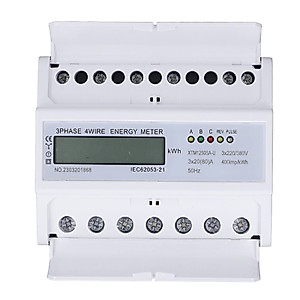 Electric Meter LCD Monitor Display for Din Guide Rail Guide Rail Meter 7P Phase 4 Wire *220V 380V Bit LCD Display Rail Bracket Measuring Meter Rail Fastener Power Meters