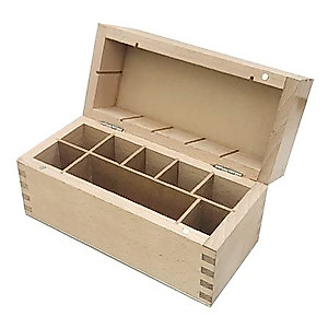 Gold Test Wooden Box, for Storing Gold Test Acids, Gold Testing Stone Kit (8 - Compartments)