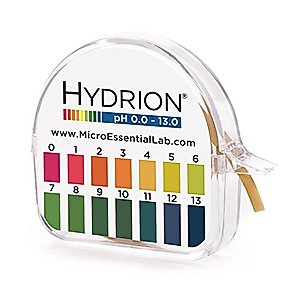 Micro Essential Hydrion Insta-Chek HJ613 Wide Range Single Roll Jumbo pH Test Paper Dispenser with Colorimetric Chart, 600" Length, 0.5" Width, 0-13 pH Range (Case of 10)