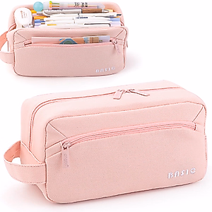 Large Capacity Pencil Case 3 Compartments, Portable Pencil Case with Zipper, Aesthetic Pencil Bag Pouch College Office School, Multifunctional Stationery Organizer for Students Teen Girl Boy Adults