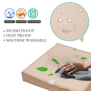 ClawsCover 11Pack Outdoor Seat and Back Cushions Replacement Covers Fit for 5-Seater 6Pieces Wicker Rattan Patio Furniture Conversation Set Sectional Couch Chairs,Light Khaki-Included Cover Only