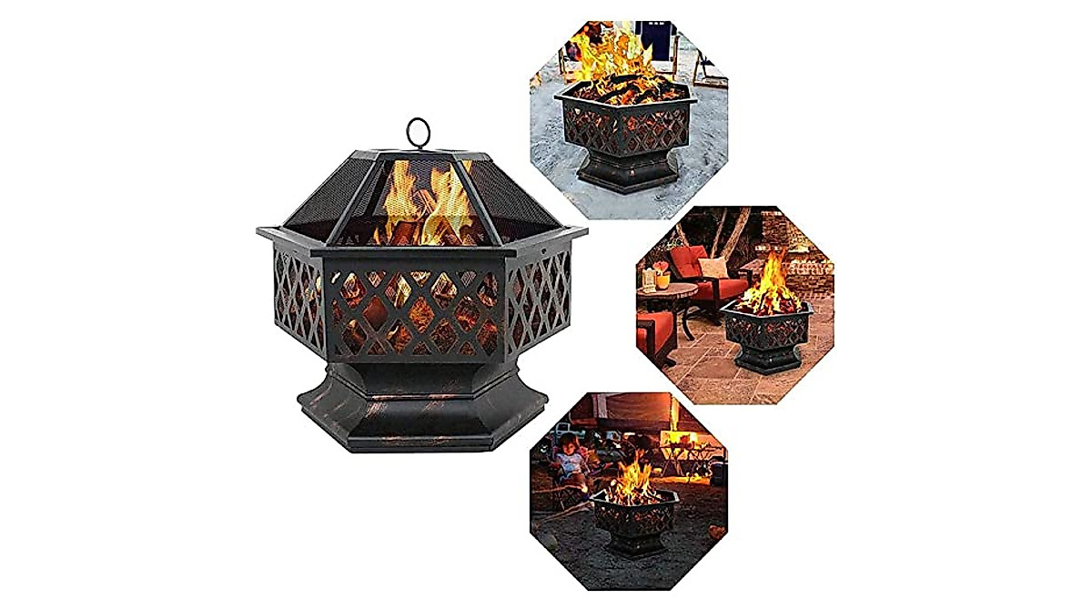 LEAYAN 2-in-1 Garden Fire Pit & BBQ Grill
