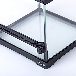 REPTIZOO Mini Reptile Glass Terrarium Tank 8"x8"x8", Front Opening Door Full View Visually Appealing Mini Reptile or Amphibians Glass Habitat