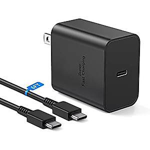 45W Super Fast Charging USB Type C Wall Charger Block for Samsung Galaxy S23 Ultra/S23/S23+/S22 Ultra/S22+/S22/Note 10/Note 20/S20/S21/S10, Galaxy Tab S7/S8 Ultra, Galaxy A, PPS Charger & 6ft C Cable