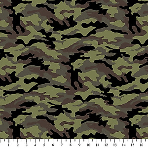 Camouflage Cotton Fabric by The Yard, Continuous Lengths