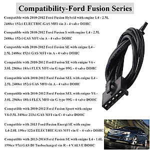 HOPUT WPT1285, 645-512 Blower Motor Resistor Connector Wire Assembly, AC Fan Blower Wire Harness Pigtail Compatible with 2010-2015 Ford Fusion, 11-14 Lincoln MKZ Base Hybrid, 10-11 Mercury Milan