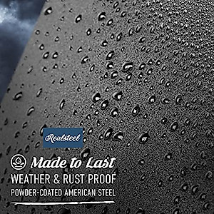 RealSteel Garden Cat Art 3 Pack - Outdoor Yard Decor - American-Made Metal & Weather-Resistant Powder Coating - Mother Cat & 2 Kittens (Black)