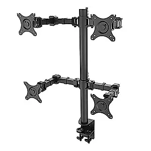 zenglingliang Monitor Mount Stand Quad LCD Monitor Stand, 4 Monitor Bracket Fits Heavy Duty Monitor Up to 30inch, Full Adjustable Desk Mount Holds Up to 22 Lbs per Arm, Black Monitor Arm