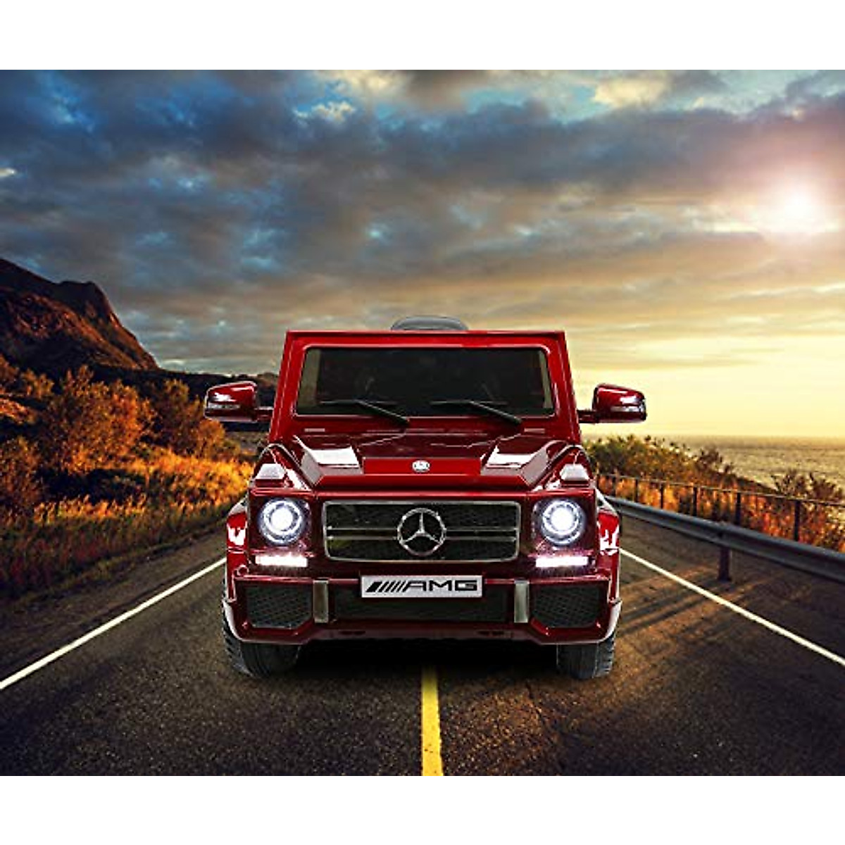 Kids Ride on Powered Car Licensed Mercedes-Benz 12V Remote Controller, mp3 Player /USB/TF Cards Bluetooth Foot pendal for Ages 3 up-Red