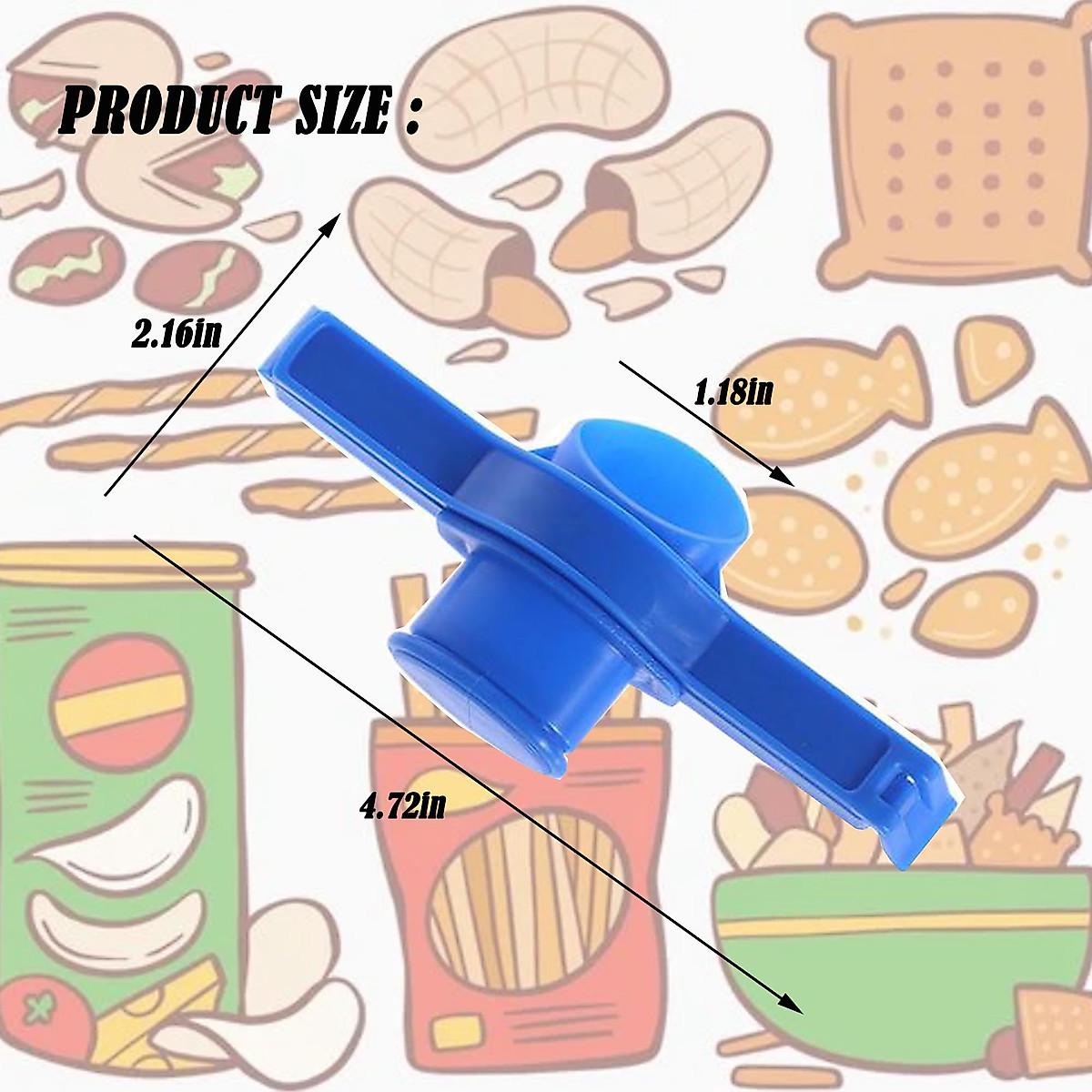 PWireless Sealing Clips for Snake Food Bags Moisture-proof& Fresh-keeping Food Storage Chip Clips Bag Clips Kitchen Clips for Various Food Packages (4pcs)