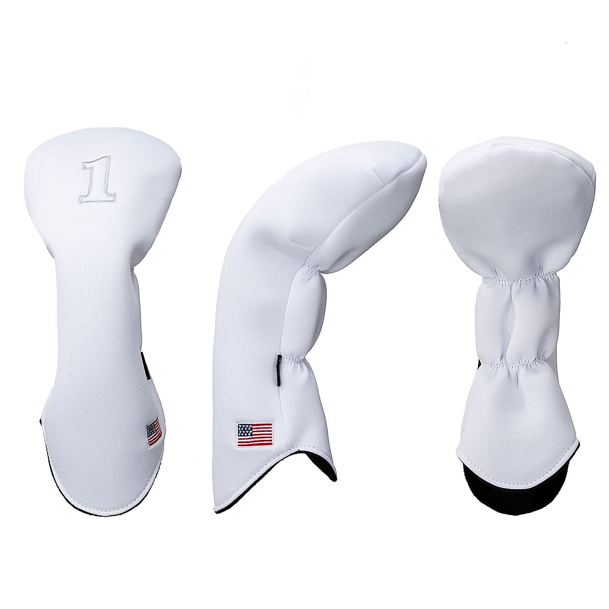 YuEagleSky Golf Head Covers Driver Fairway #3#5 Hybrid USA Flag Memory Foam, for Men Women (Black or White)