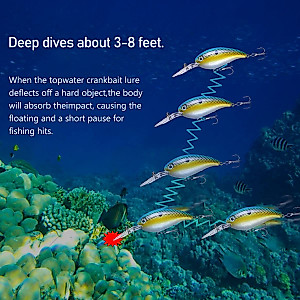 HENGJIA Crankbait Bass Fishing Lures with Nice Packing, Shallow Deep Diving Crankbaits Swimbaits Wobble, for Trout Bass Pike Walleye Crappie Freshwater Saltwater