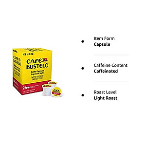 Keurig Coffee Pods K-Cups 16 / 18 / 22 / 24 Count Capsules ALL BRANDS / FLAVORS (24 Pods Cafe Bustelo - Espresso Style)