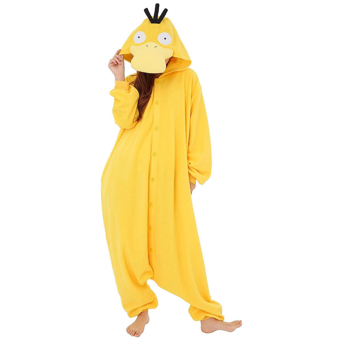 SAZAC Psyduck Pokemon Kigurumi - Onesie Jumpsuit Halloween Costume (Adult XL)