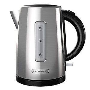 BLACK+DECKER 1.7L Cordless Kettle, Silver, KE2000SD